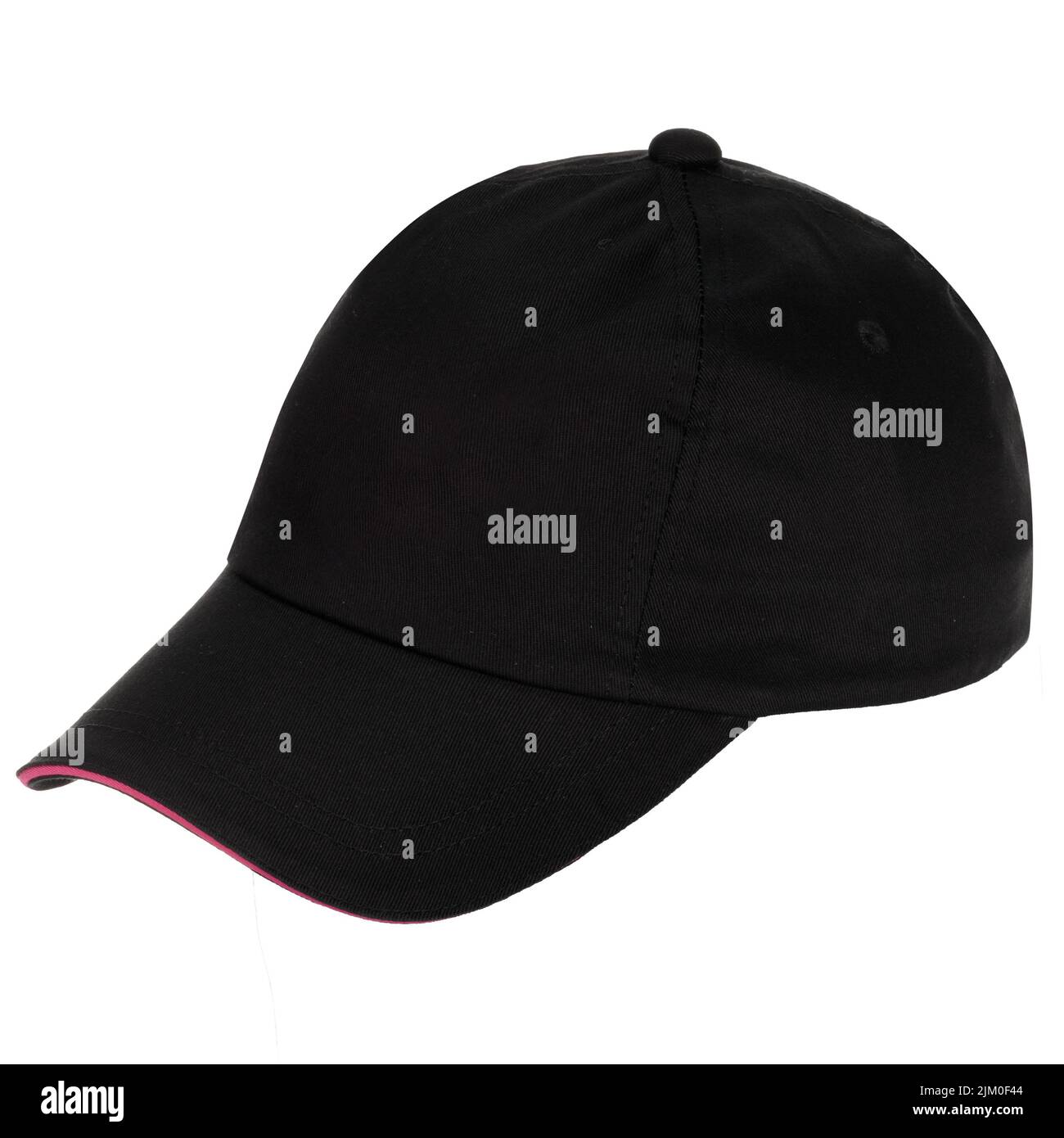 Black baseball cap, high angle shot. Cap on white background Stock ...