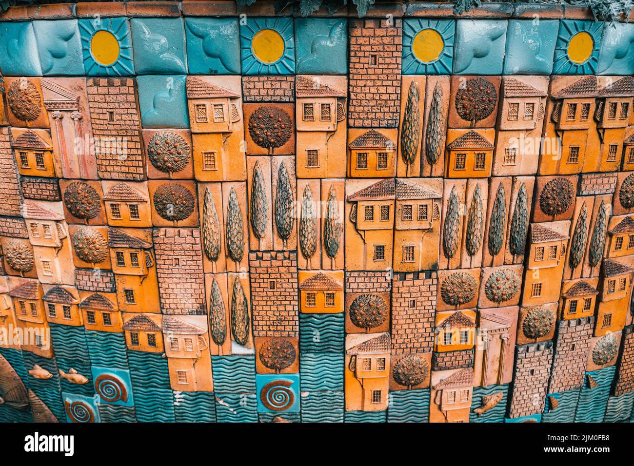 21 June 2022, Antalya, Turkey: decorative tile with traditional turkish ...