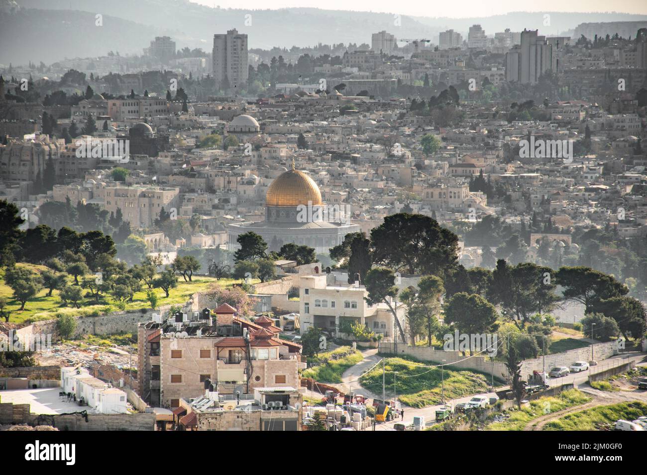 A beautiful view of the Jerusalem skyline and Al-Aqsa Mosque Stock ...