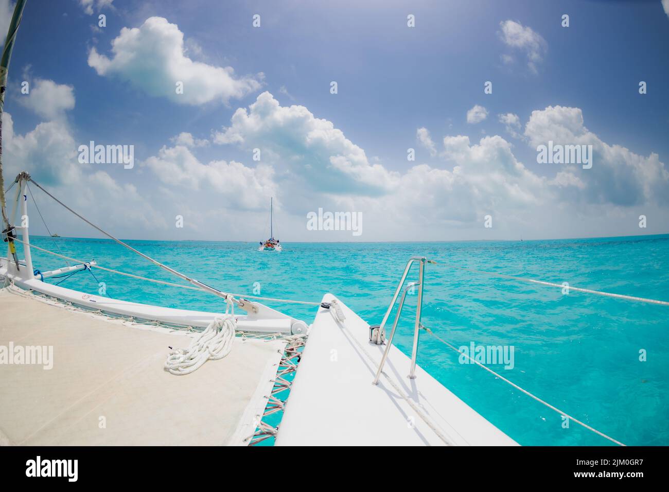 Beautiful seascape with boat hi-res stock photography and images - Alamy
