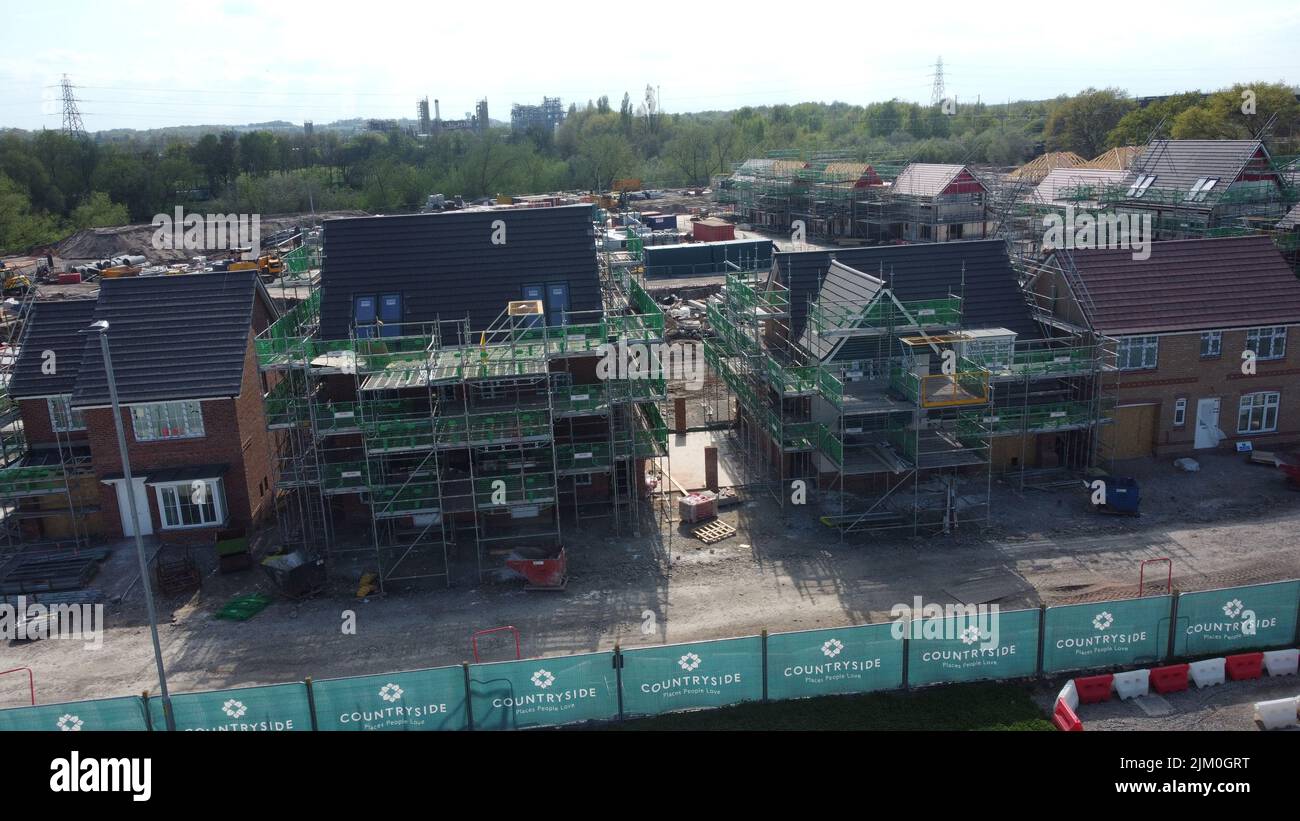 Aerial view of a housing property development construction site Stock ...