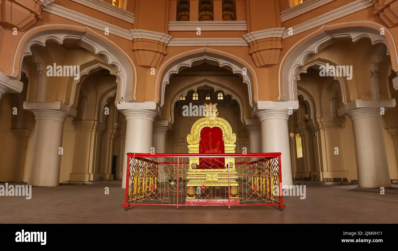 Main Throne of King Inside the Thirumalai Nayakkar Palace, Built in ...
