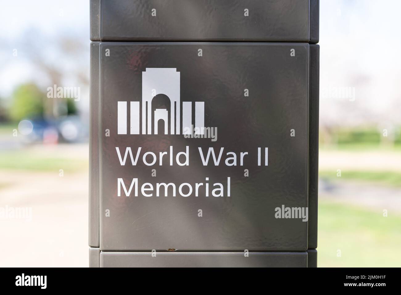 A sign for the World War 2 Memorial in Washington D.C Stock Photo - Alamy