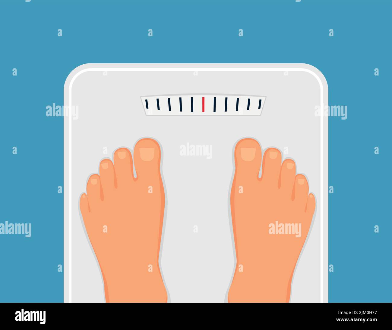 Feet on scales cartoon Stock Vector Images - Alamy