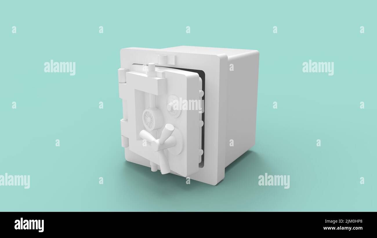 3D rendering of a vault safe heavy strong robust metal reliable lock ...
