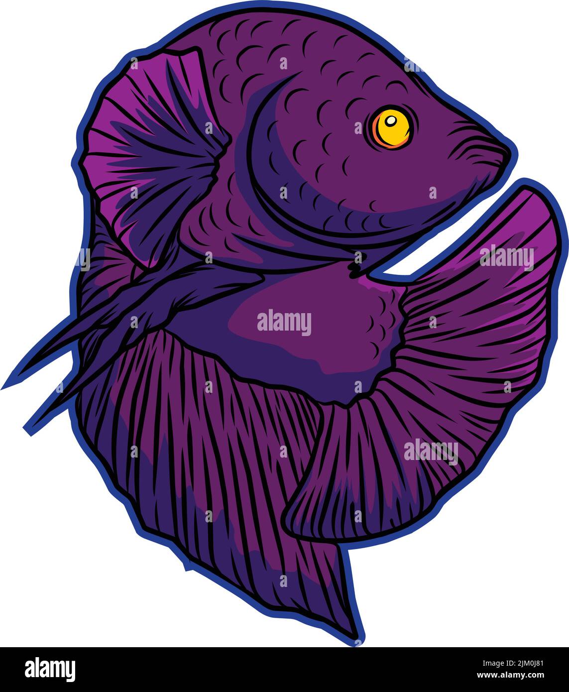 A logo design of a purple fish isolated on a white background Stock ...
