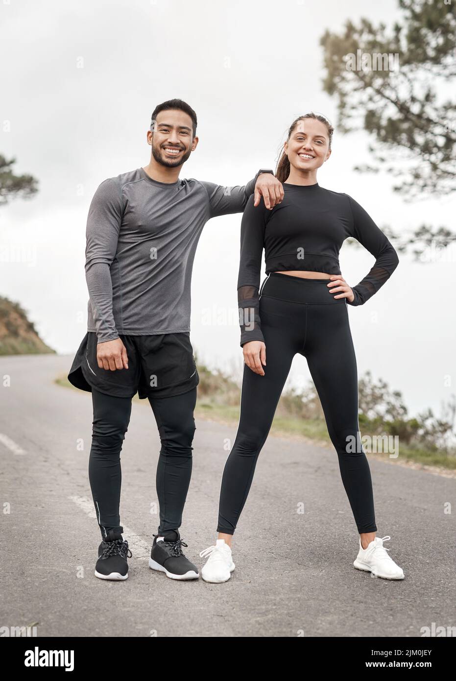 A workout goes better when its with a friend. Full length portrait of ...