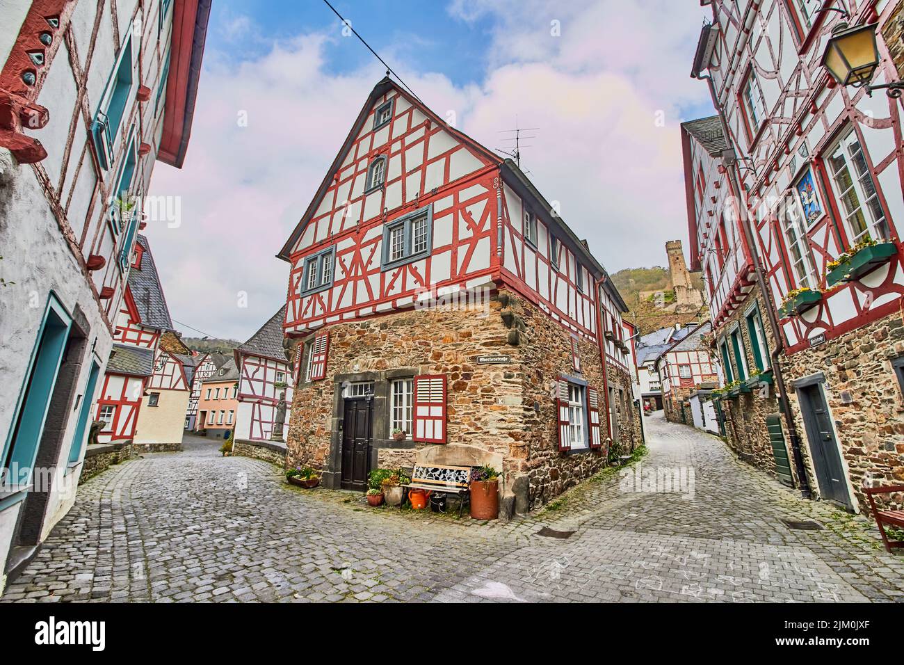 A beautiful shot of the beautiful village Monreal buildings, Germany on ...