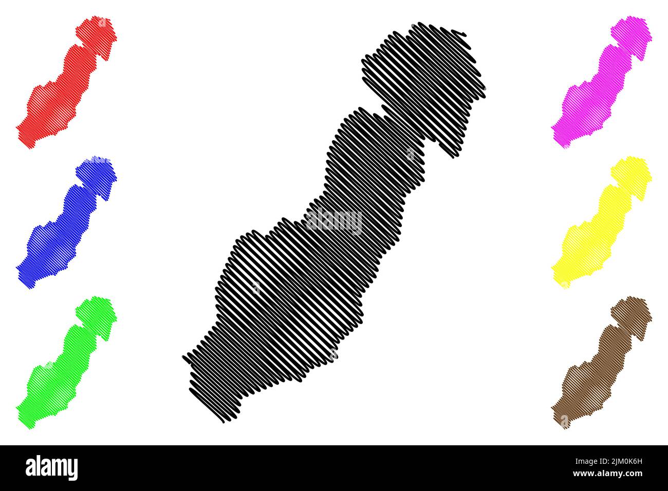 Rowley island (Canada, Nunavut Territory, North America) map vector ...