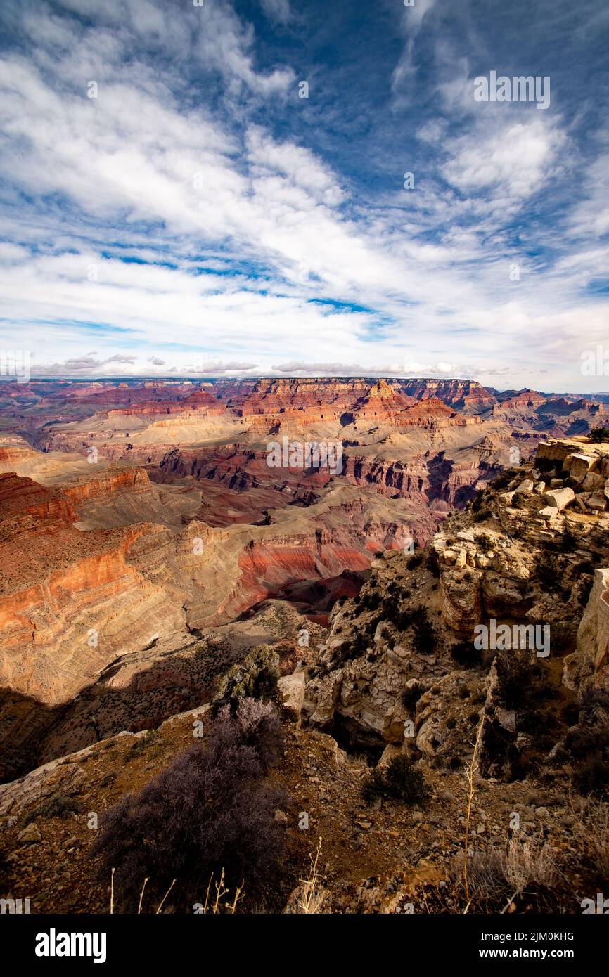 A vertical shot of the Grand Canyon National Park. Arizona, United ...