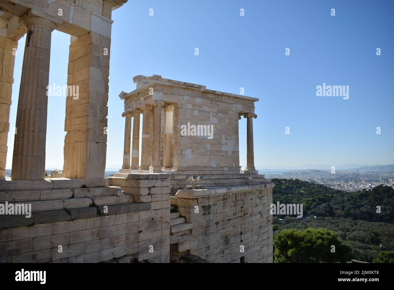 A view of the sanctuary of Artemis Brauronia on the historic Acropolis ...