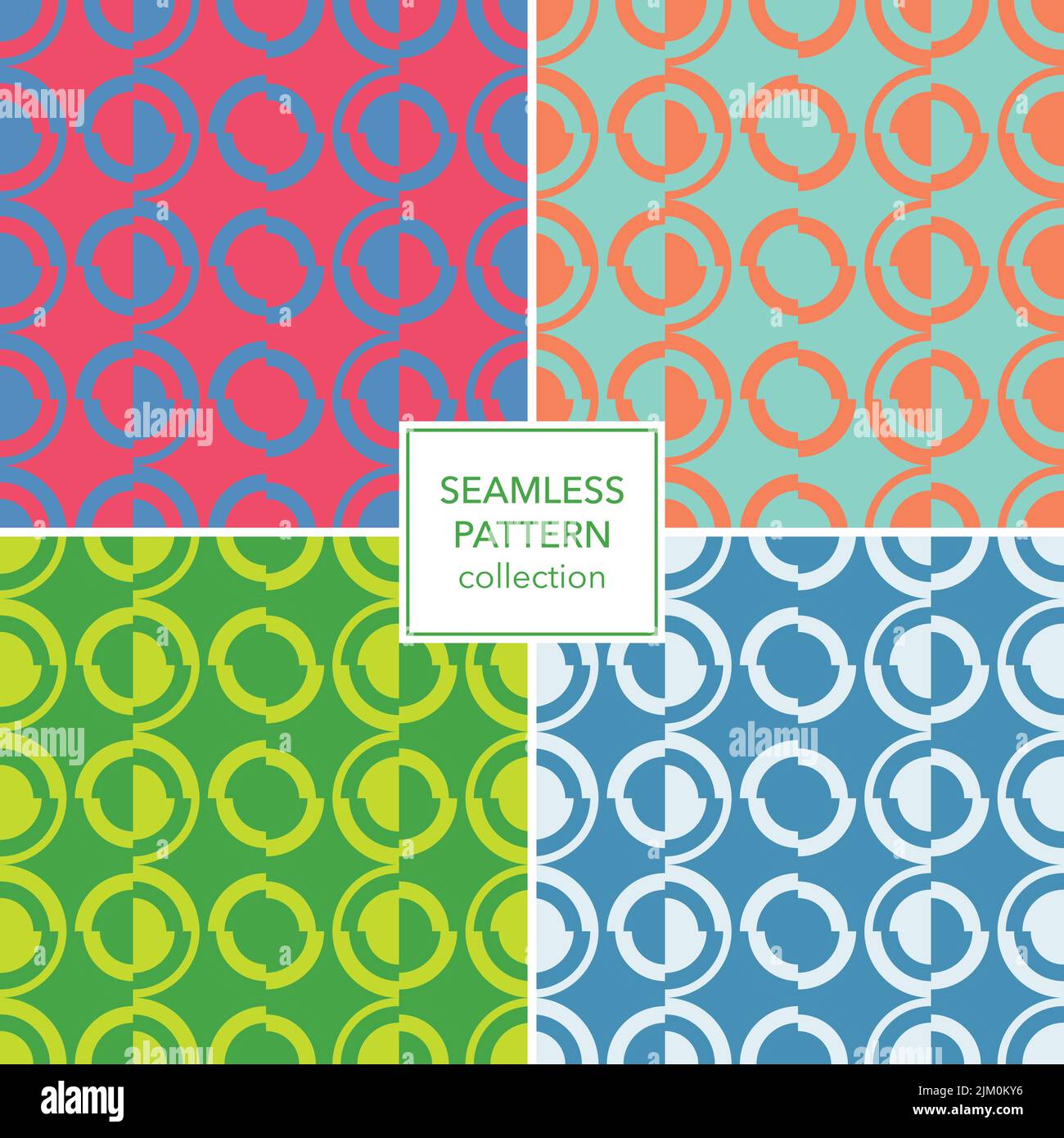 Geometric circles and rings pattern. Alternate tiles with sliding ...