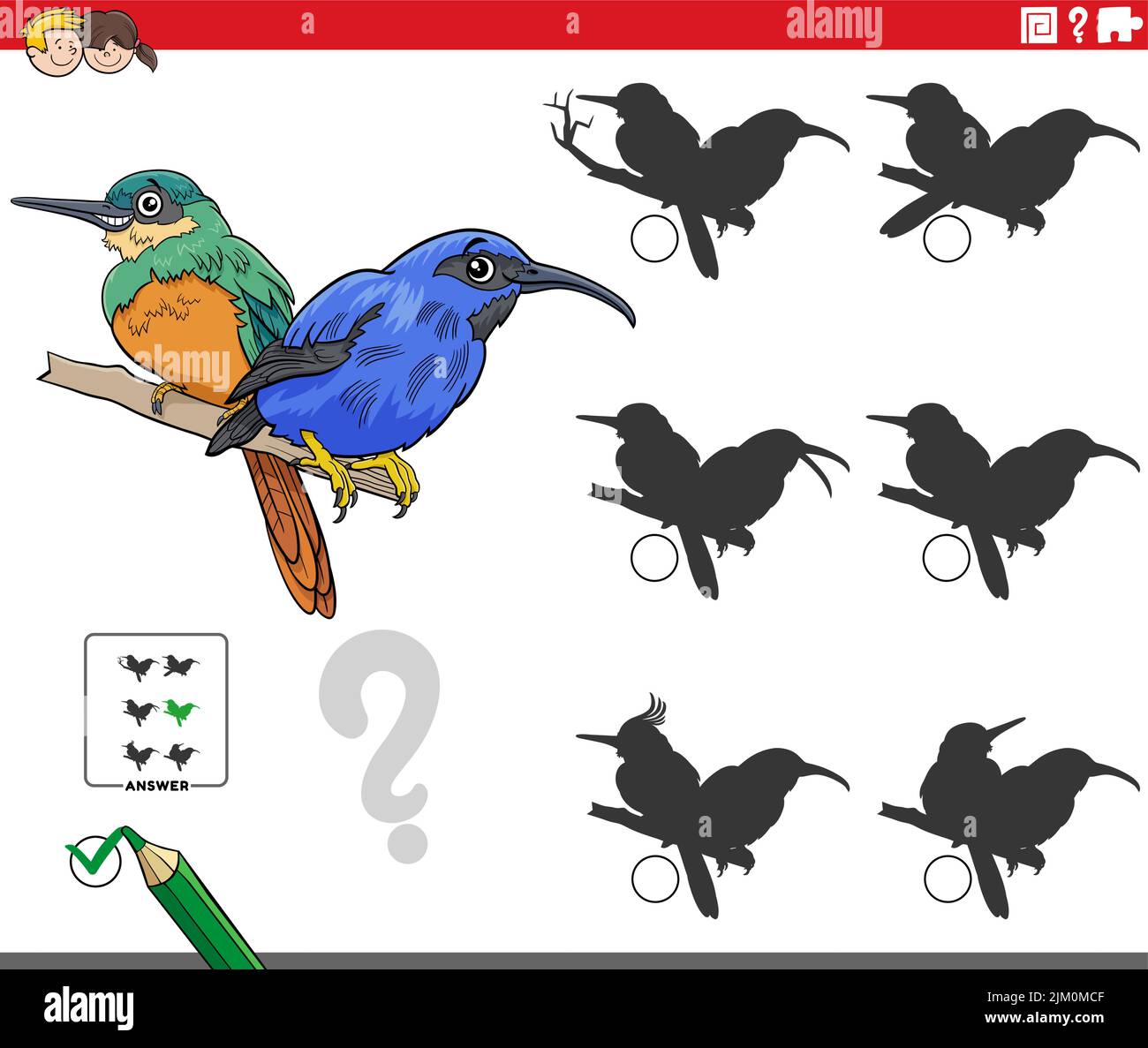 Cartoon illustration of finding the shadow without differences ...