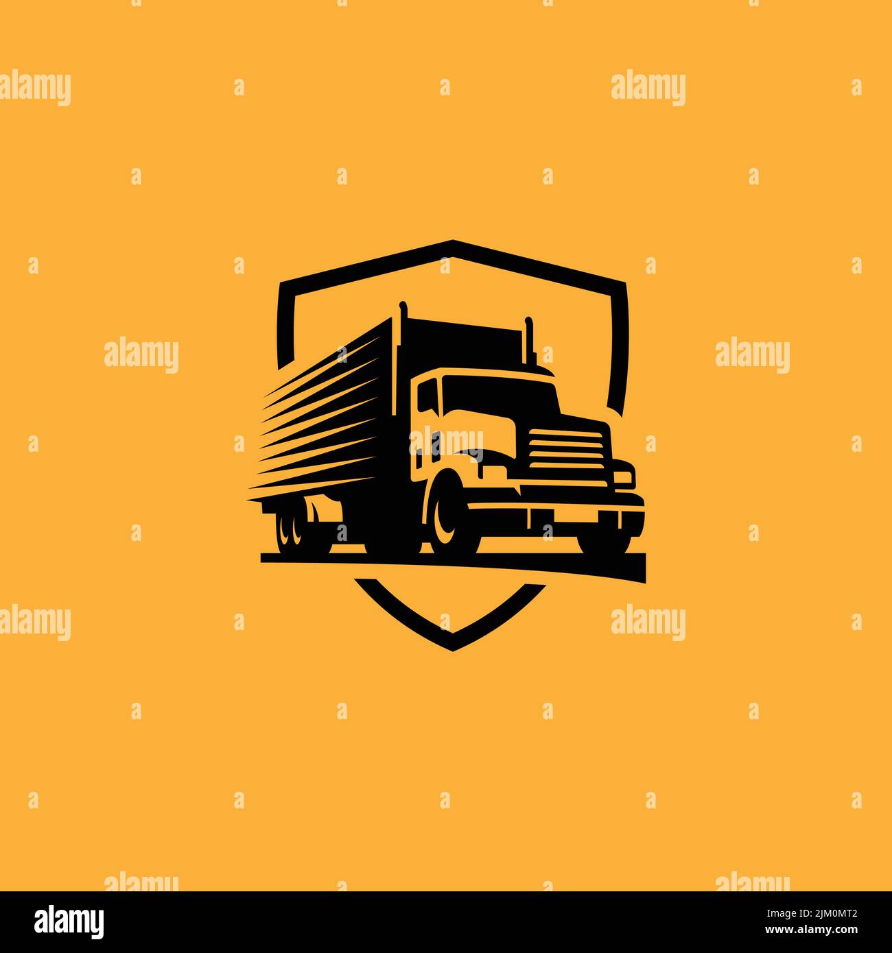 a logo template for a logistic company with an orange background Stock ...