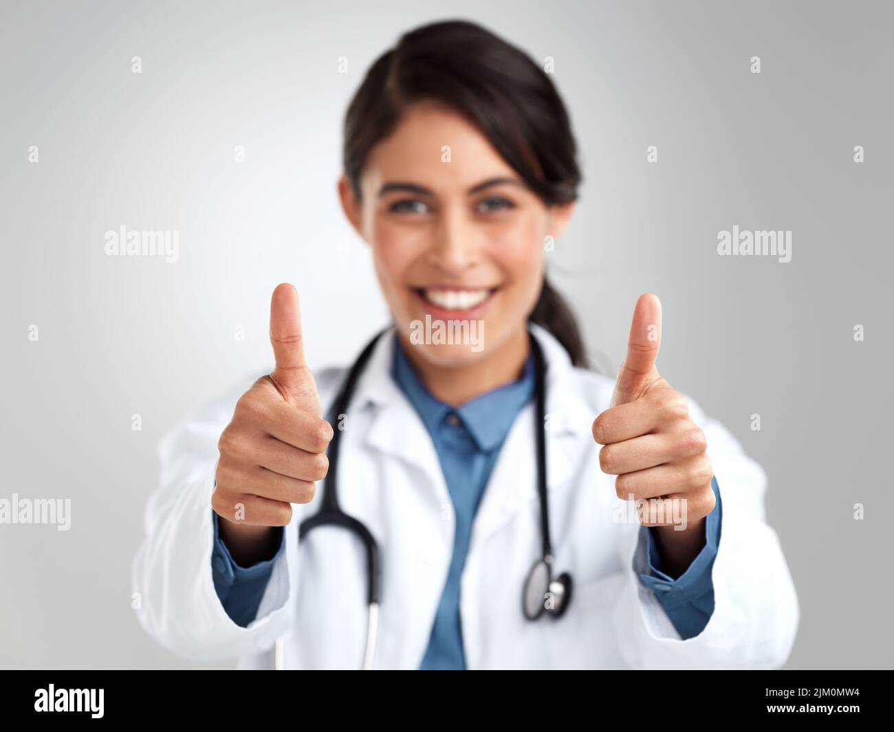Good news, Im giving you a clean bill of health. Studio portrait of a ...