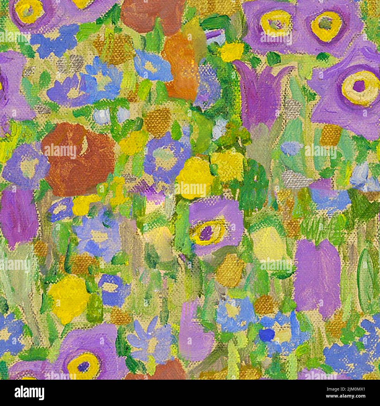 Seamless pattern flowers oil paint floral bright colors and paint ...