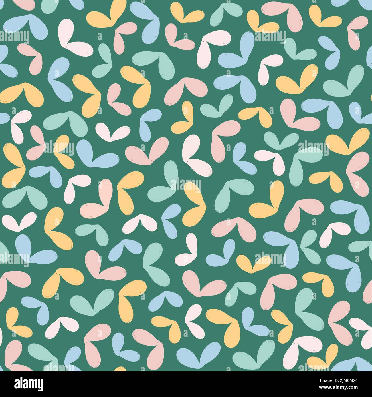 A seamless abstract heart pattern on green background Stock Vector ...