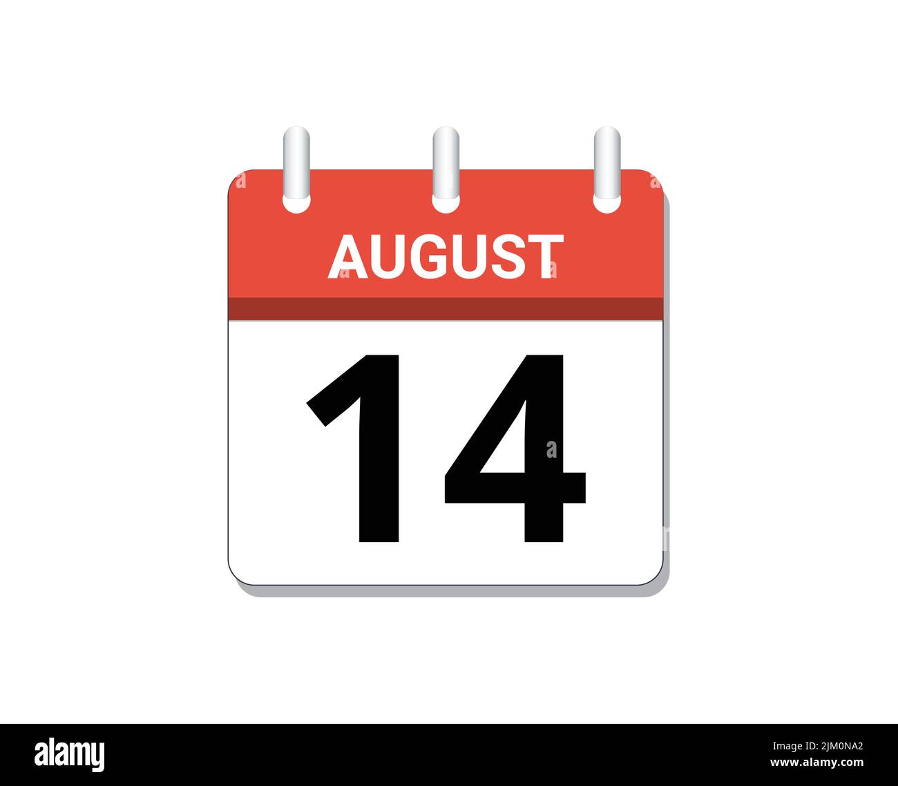 August, 14th calendar icon vector, concept of schedule, business and ...