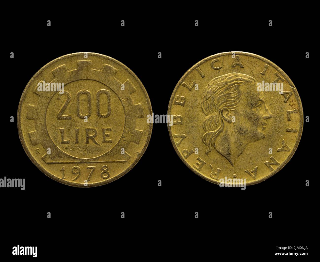 Italian lira coin obverse and reverse. Old currency of Republic of ...