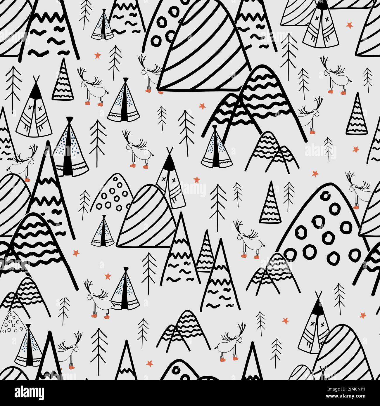 Seamless digital paper for children. Seamless pattern with deers ...