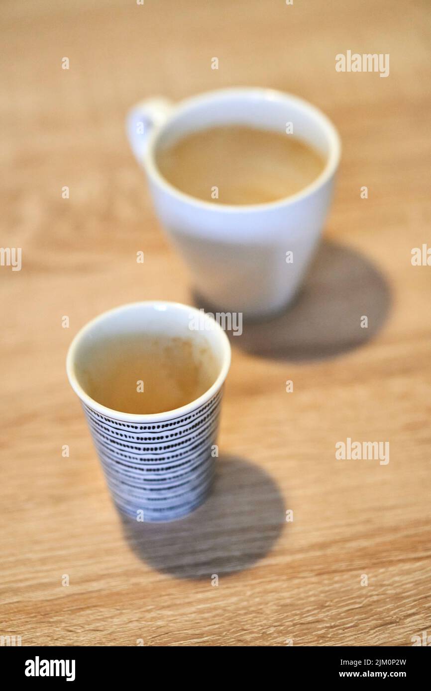 The cups of coffee for two- the morning routine Stock Photo - Alamy