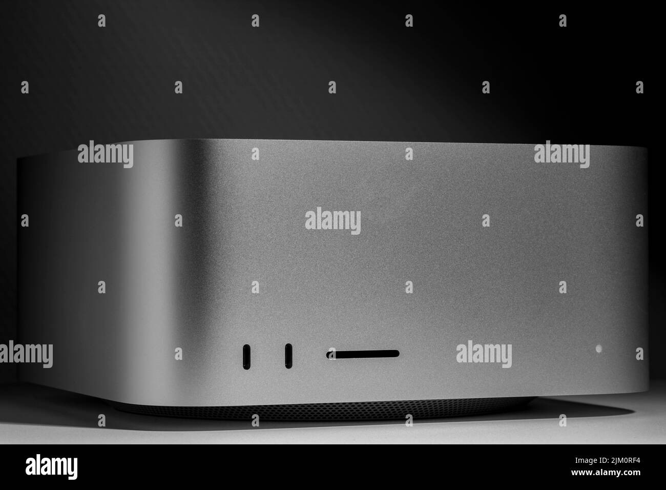 Stylish low key still life of modern new desktop computer system Stock ...