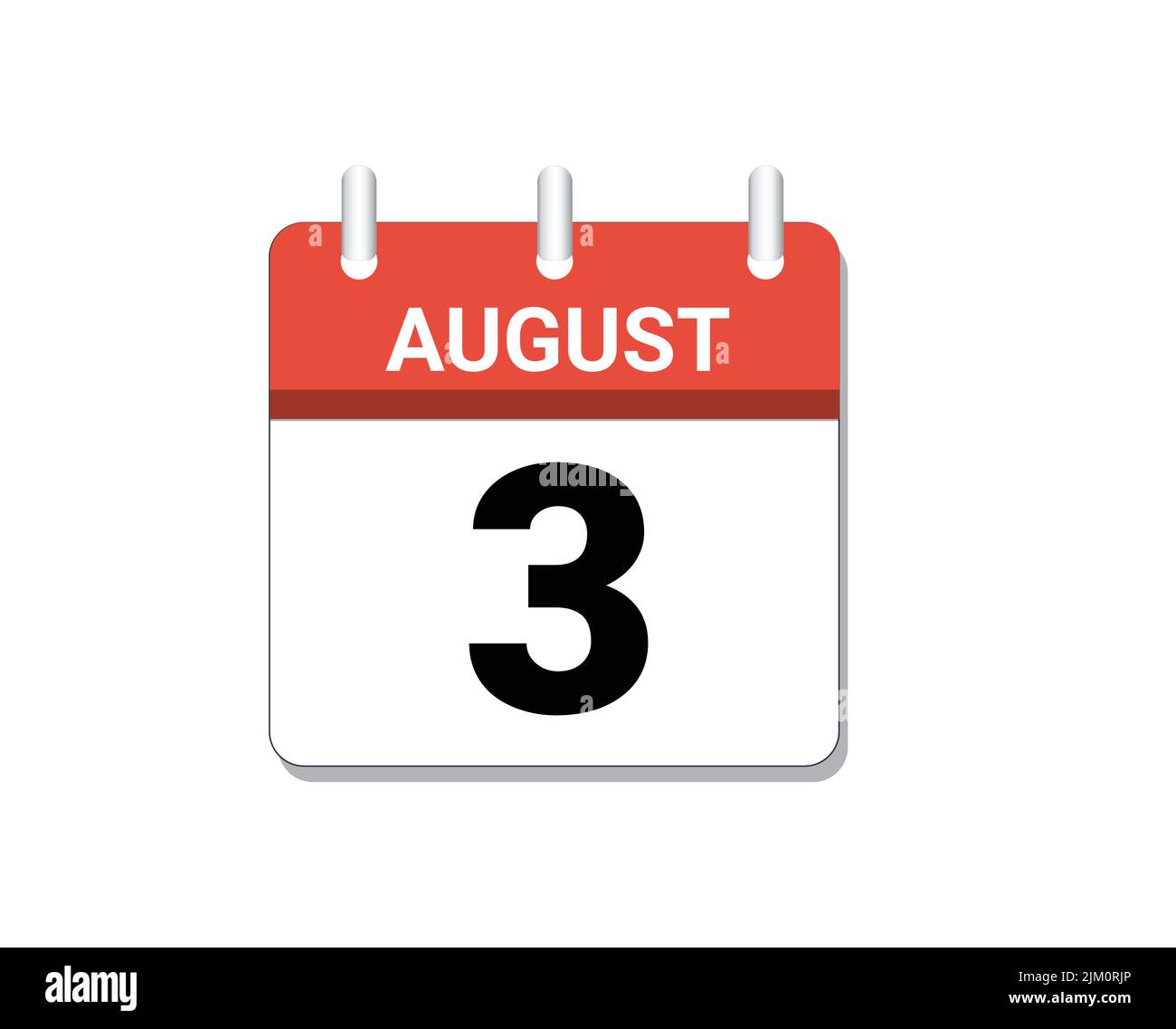 August, 3rd calendar icon vector, concept of schedule, business and ...