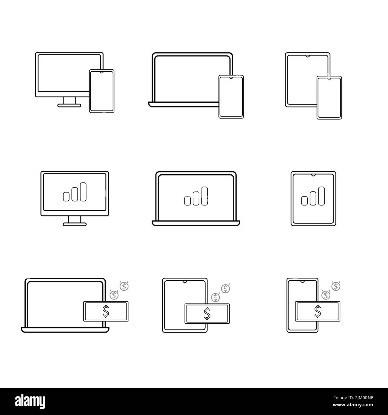 Electronic devices in outline style Stock Vector Image & Art - Alamy
