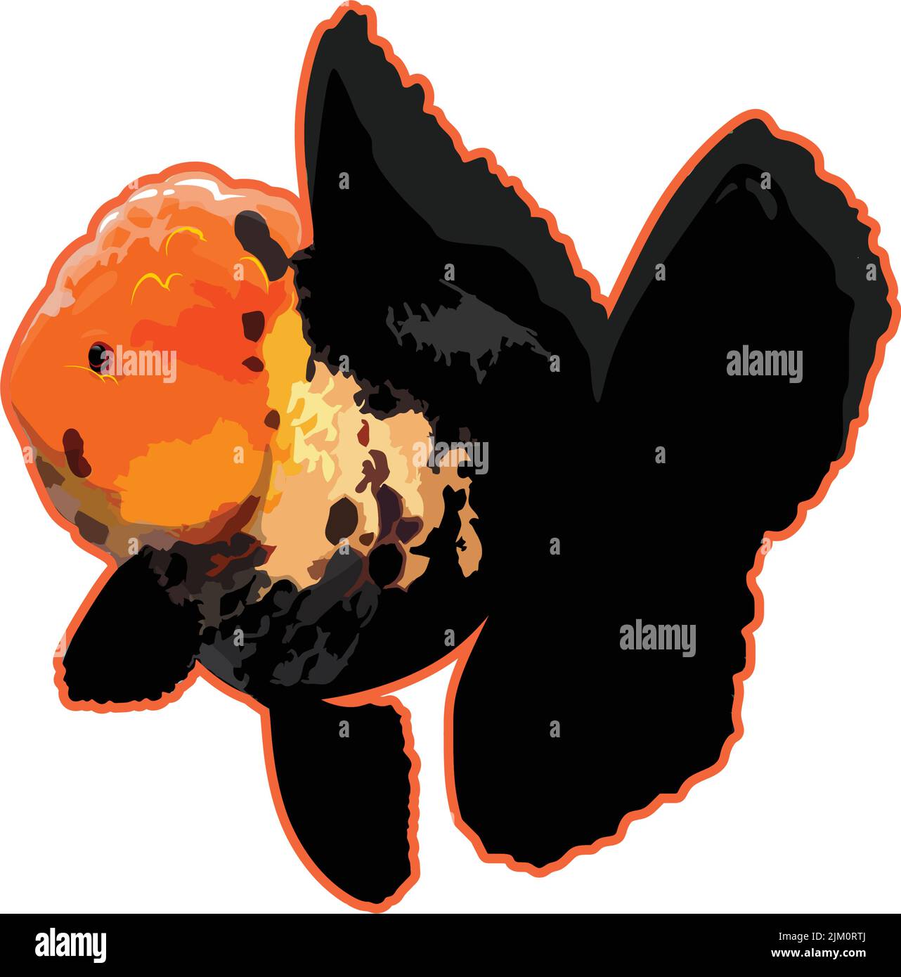 A logo design of an oranda fish isolated on a white background Stock ...