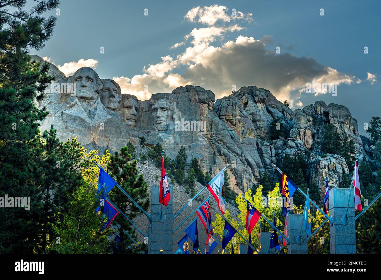 A beautiful view of the famous historic Mount Rushmore National ...