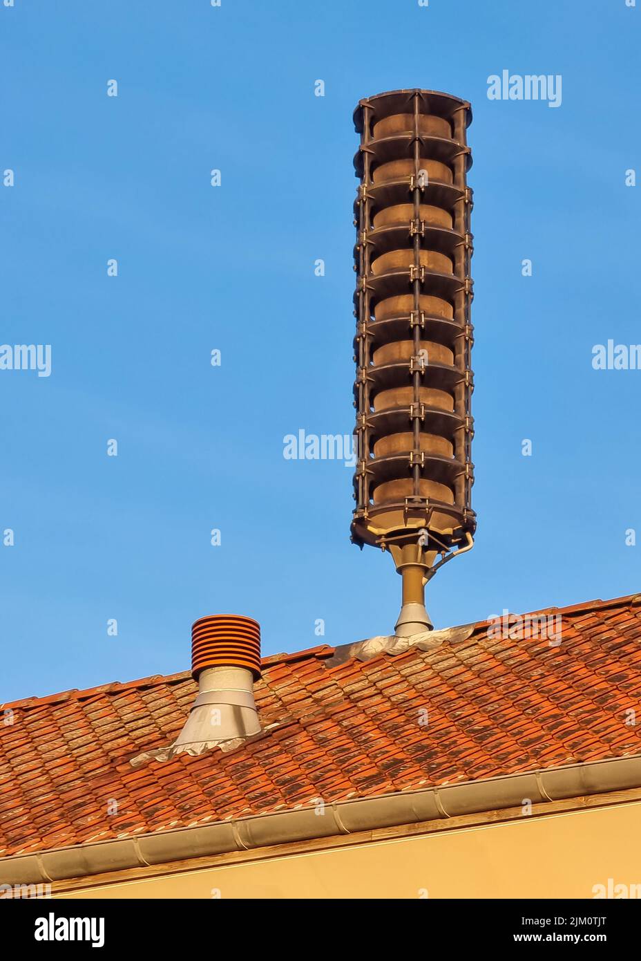 Air raid siren in Denmark - The siren is placed on the roof of the ...