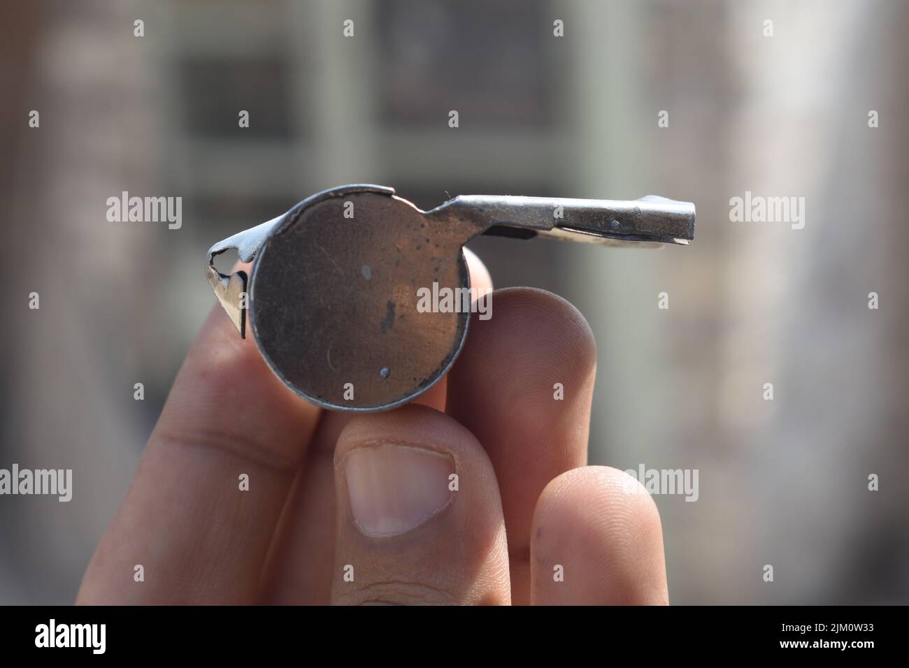 This is an old whistle in the hand. This is the most beautiful whistle ...