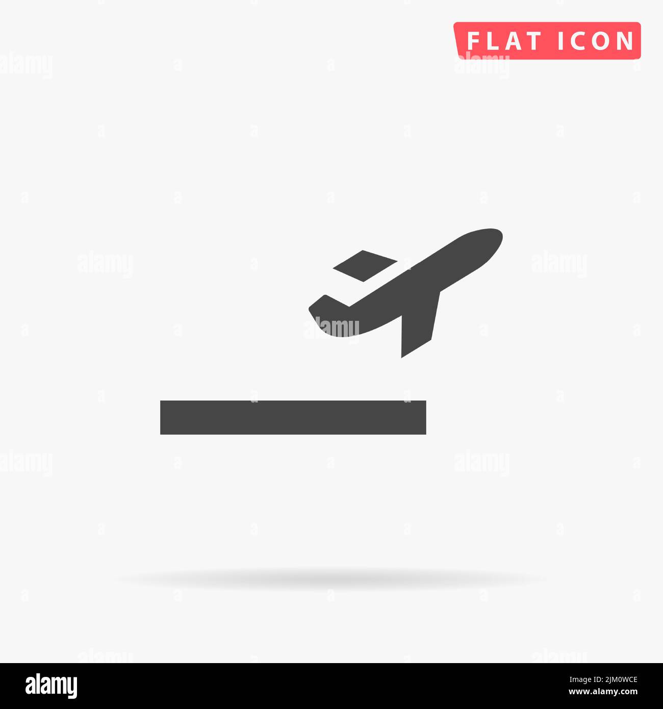 Plane takeoff flat vector icon. Hand drawn style design illustrations ...