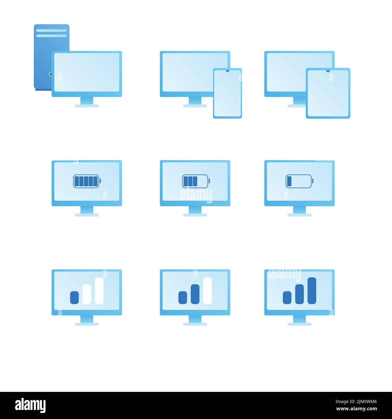 Vector icon set of computer Stock Vector Image & Art - Alamy