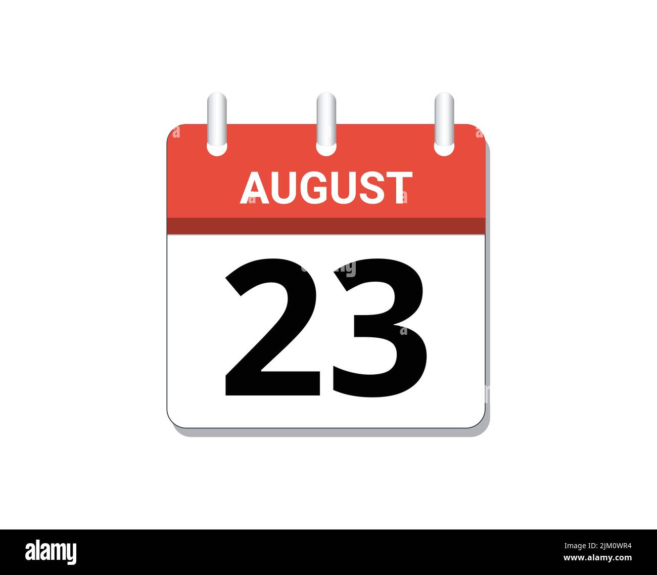 August, 23rd calendar icon vector, concept of schedule, business and ...