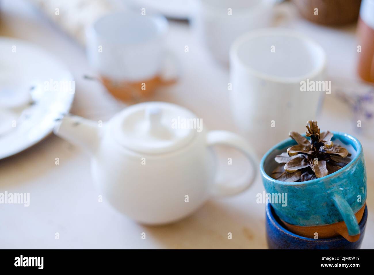 natural eco rustic decor handmade crockery design Stock Photo - Alamy
