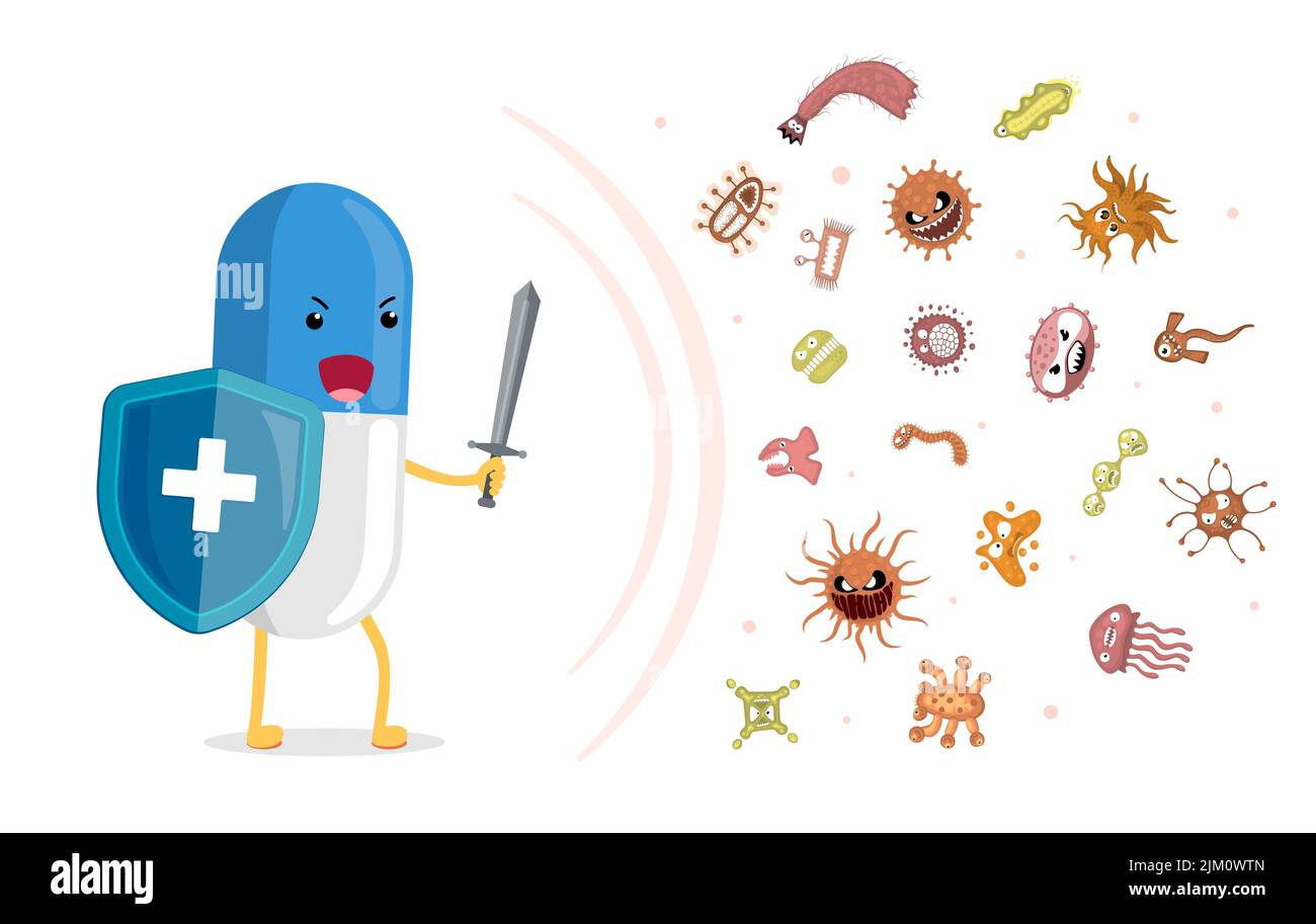 Germs bacteria cartoon hi-res stock photography and images - Alamy