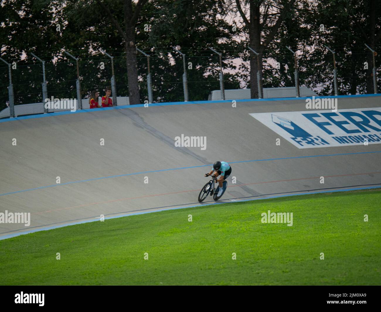 Fiorenzuola, Italy - August 2022 Professional cyclist speeding in ...
