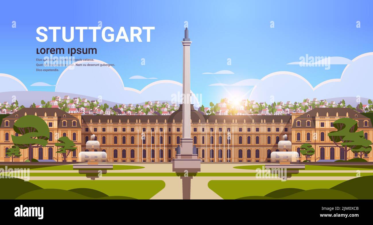 beautiful stuttgart castle square business travel tourism concept ...