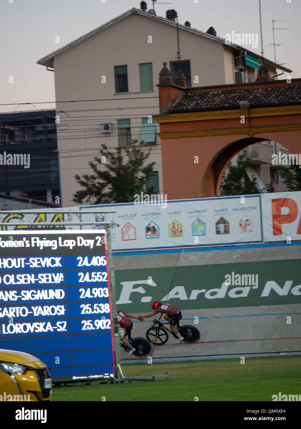 Fiorenzuola, Italy - August 2022 Professional cyclist speeding in ...