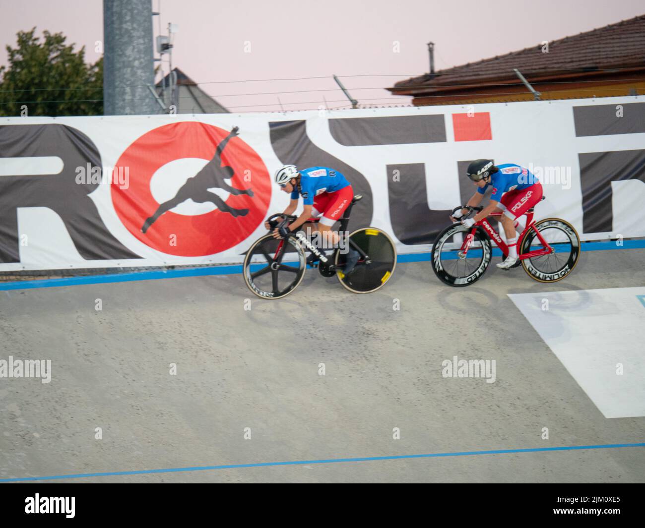 Fiorenzuola, Italy - August 2022 Professional cyclist speeding in ...