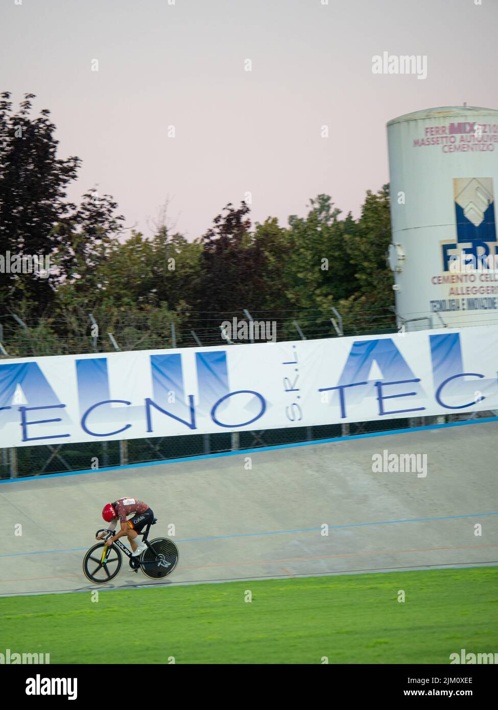 Fiorenzuola, Italy - August 2022 Professional cyclist speeding in ...