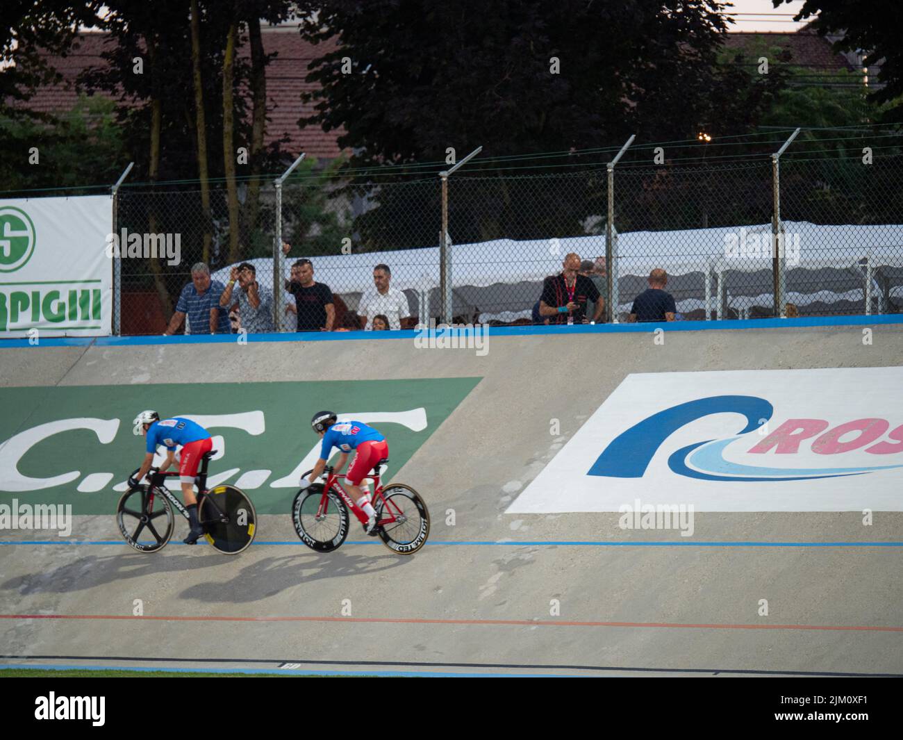 Fiorenzuola, Italy - August 2022 Professional cyclist speeding in ...