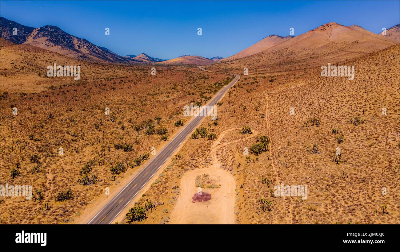 An aerial view of a lone road into Death Valley Stock Photo - Alamy