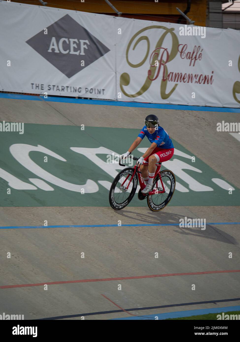 Fiorenzuola, Italy - August 2022 Professional cyclist speeding in ...