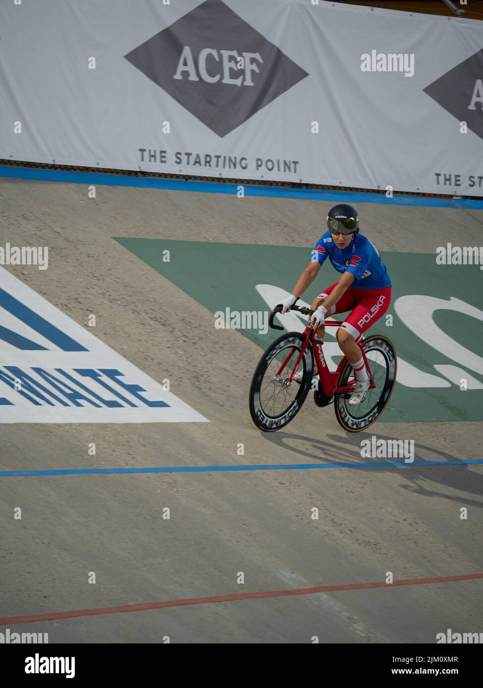 Fiorenzuola, Italy - August 2022 Professional cyclist speeding in ...