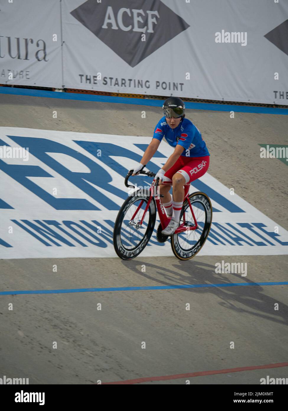 Fiorenzuola, Italy - August 2022 Professional cyclist speeding in ...