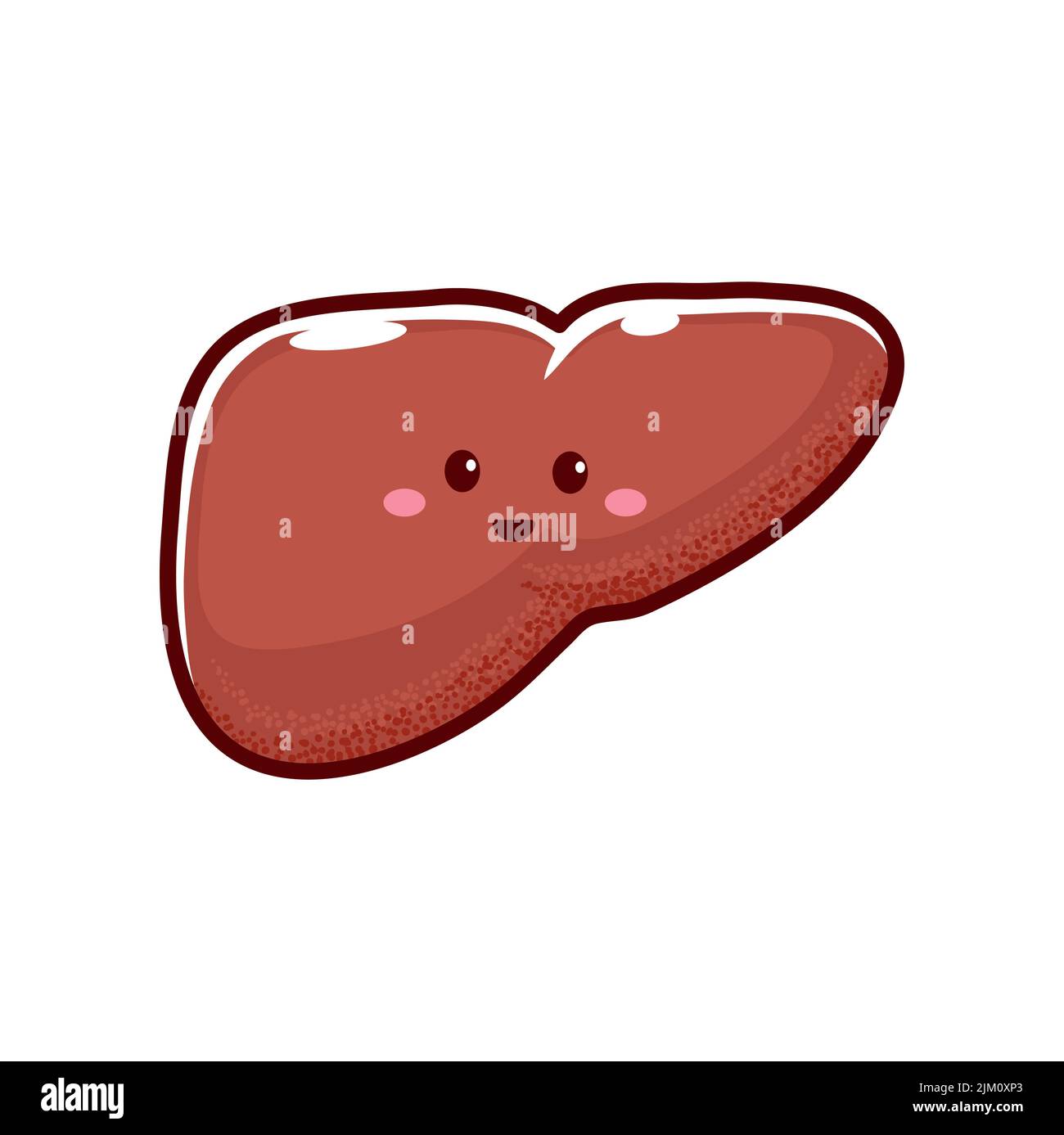 Healthy liver cartoon character with funny face. Vector happy liver ...