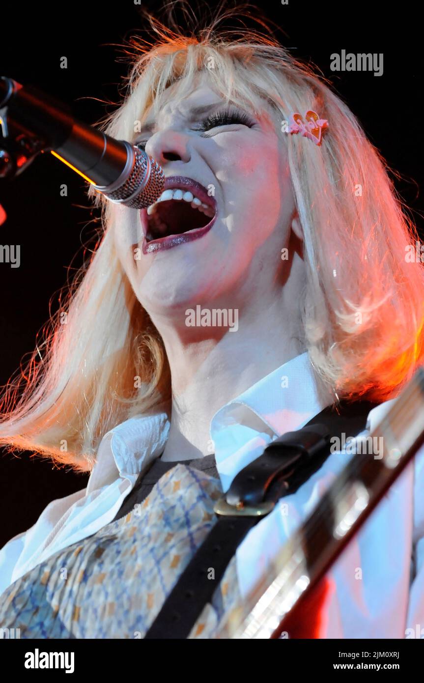 A closeup of Courtney Love performing live at the Verizon Wireless ...