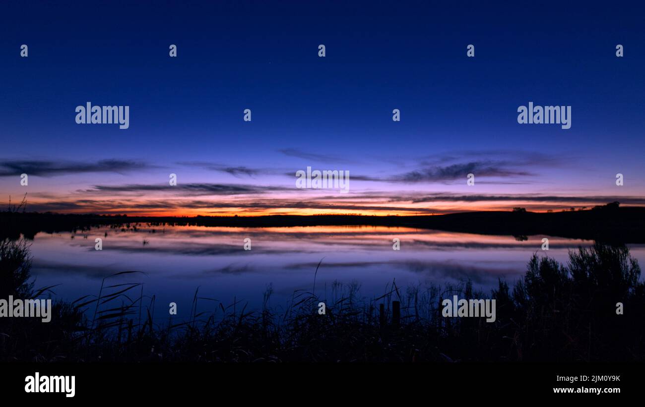 An aerial view of Avon River during sunset in England, UK Stock Photo ...